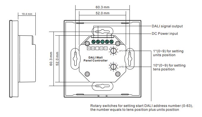 Interrupteur tactile 12-24V-DC 4 zones | DALI TOUCH